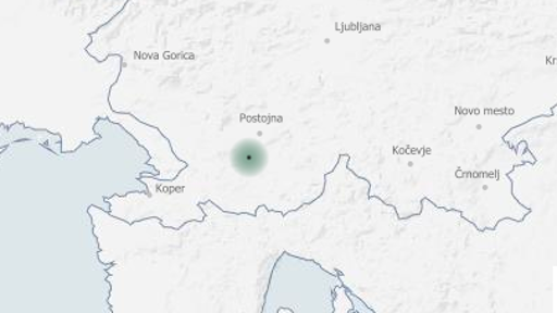 Potresni sunek v bližini Pivke